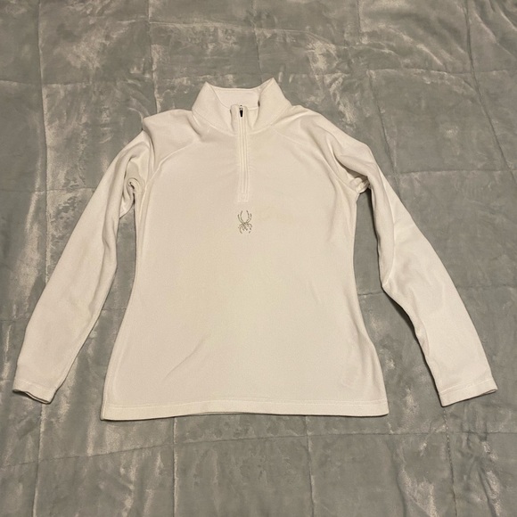 Spyder | Jackets & Coats | Spider Shimmer Bug White Fleece Half Zip ...